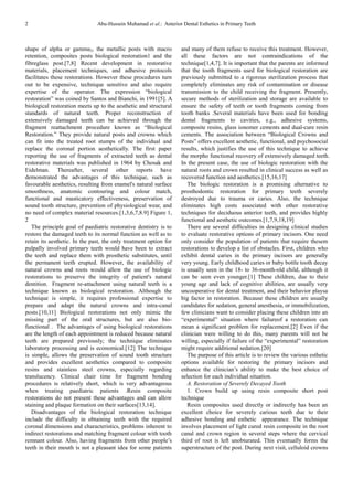 Anterior dental esthetics in primary teeth | PDF
