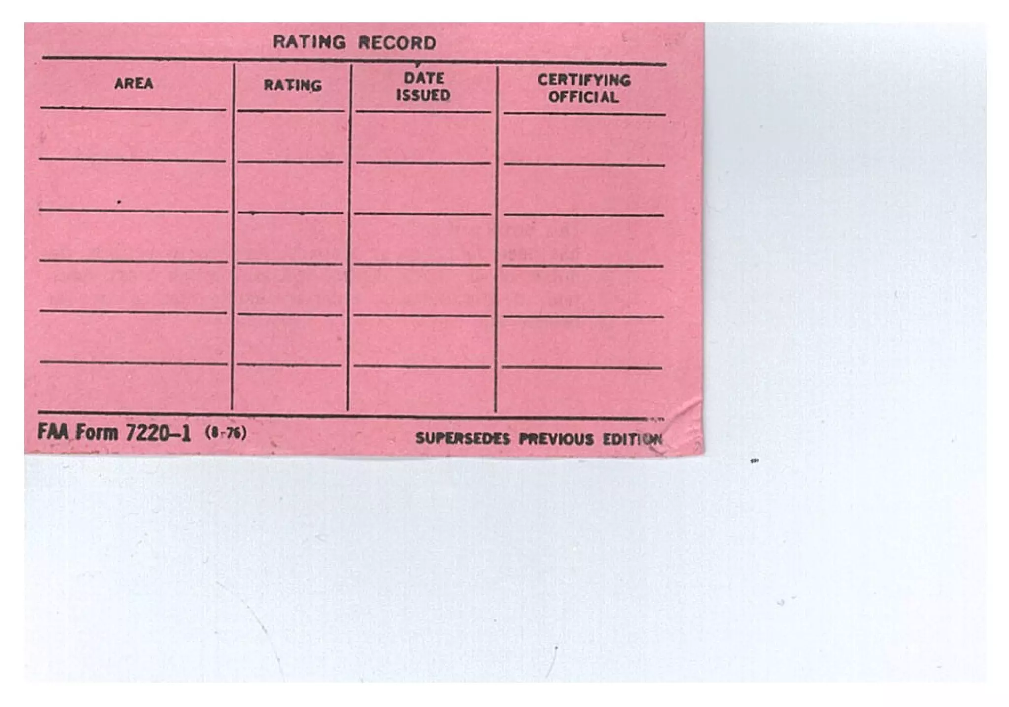 FAA Form 7220-1 Credential Card | PPT