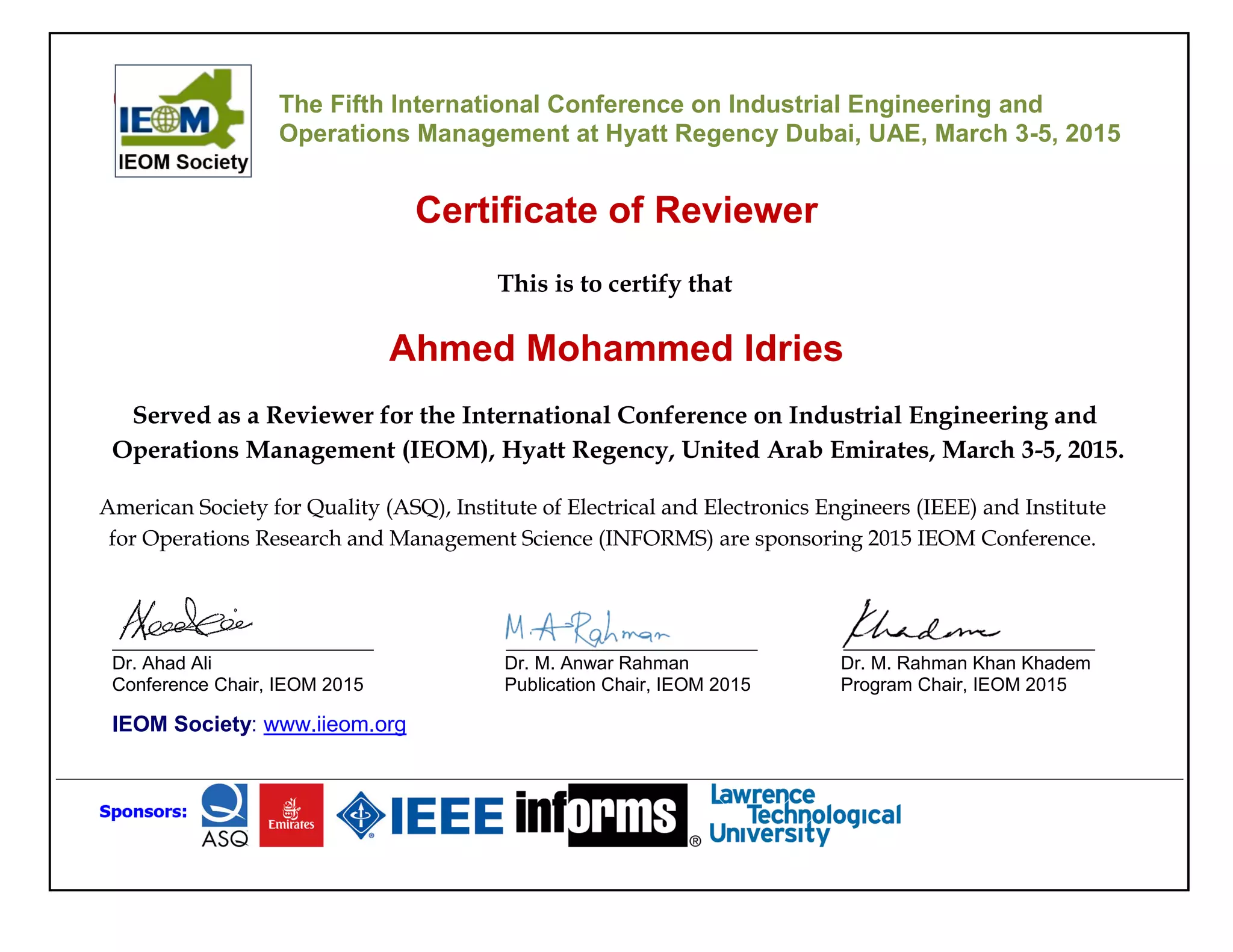 Ahmed Mohammed Idries | PPT