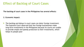 Backlog-Court-Cases in the Philippines and its implication | PPT