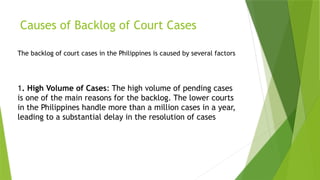 Backlog-Court-Cases in the Philippines and its implication | PPT