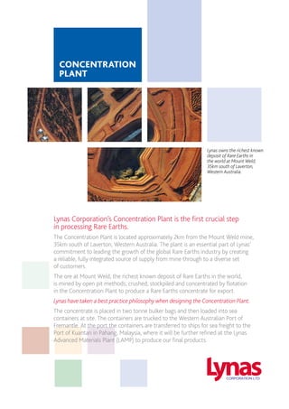 Lynas Concentration Plant | PDF