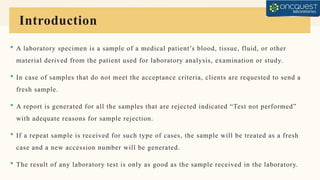 Sample Acceptance-Rejection-Criteria in lab | PPTX
