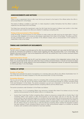 Key Changes under the New Rules on Take-Overs | PDF