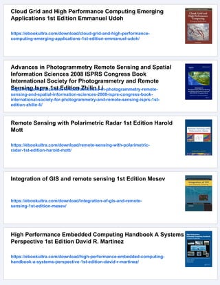 High Performance Computing in Remote Sensing Antonio J. Plaza | PDF