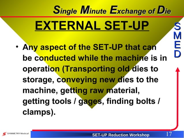 SBS - SMED Training (Set Up Reduction) | PPT