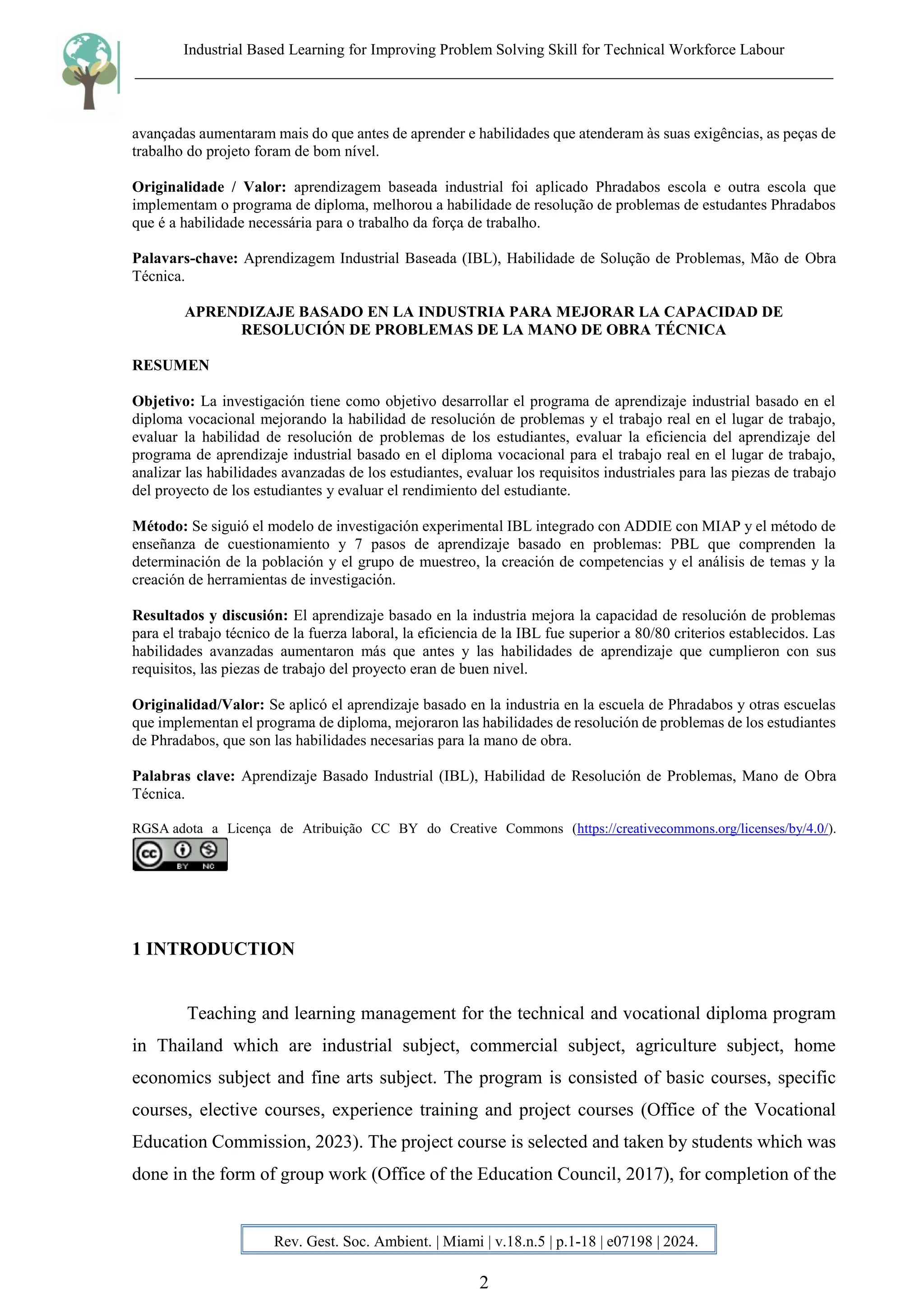 INDUSTRIAL BASED LEARNING FOR IMPROVING PROBLEM SOLVING SKILL FOR TECHNICAL WORKFORCE LABOUR | PDF