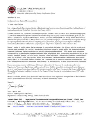 Dr. James Dever letter of recomendation for Deanna Lopez | PDF