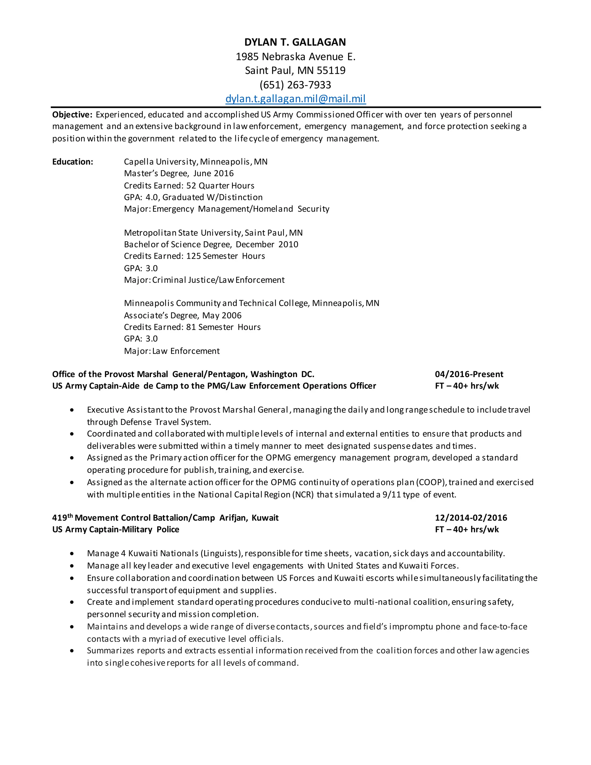 Gallagan Resume 2016 (2) | PDF