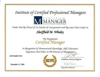 SMW CM Certification | PDF