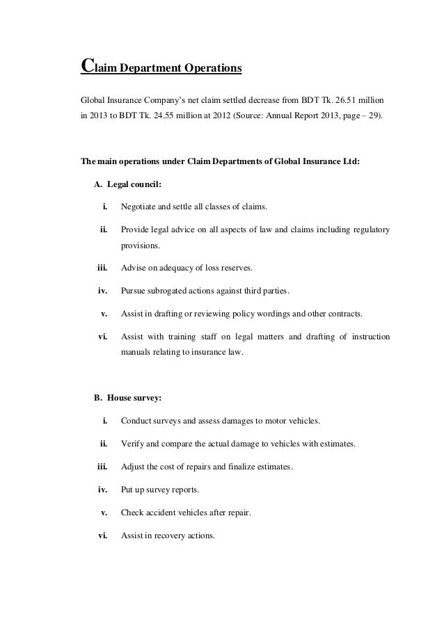 Internship Report On Insurance Company Pdf