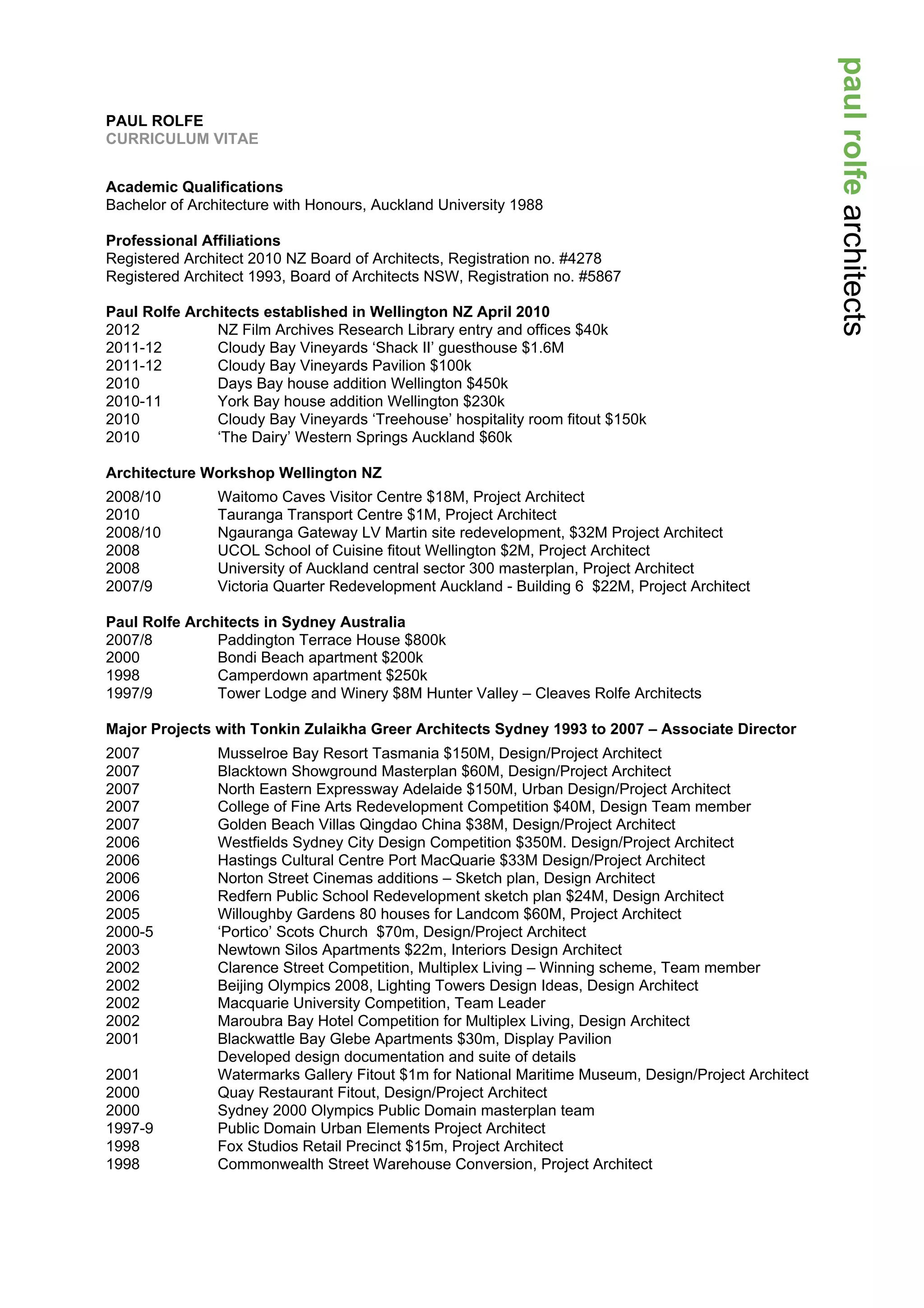 Paul Rolfe CV | PDF