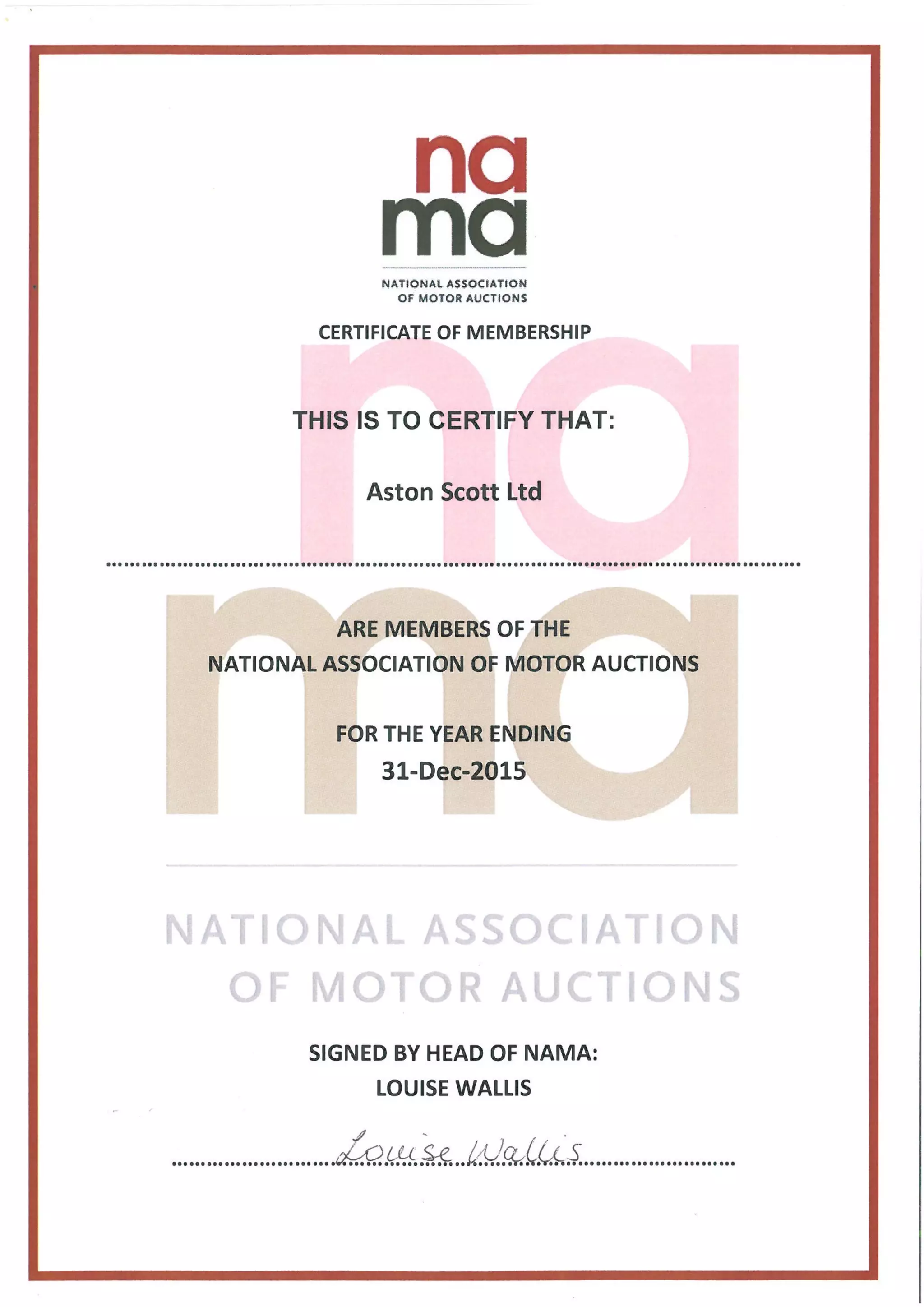 NAMA-Certificate-of-Membership-2015 | PDF