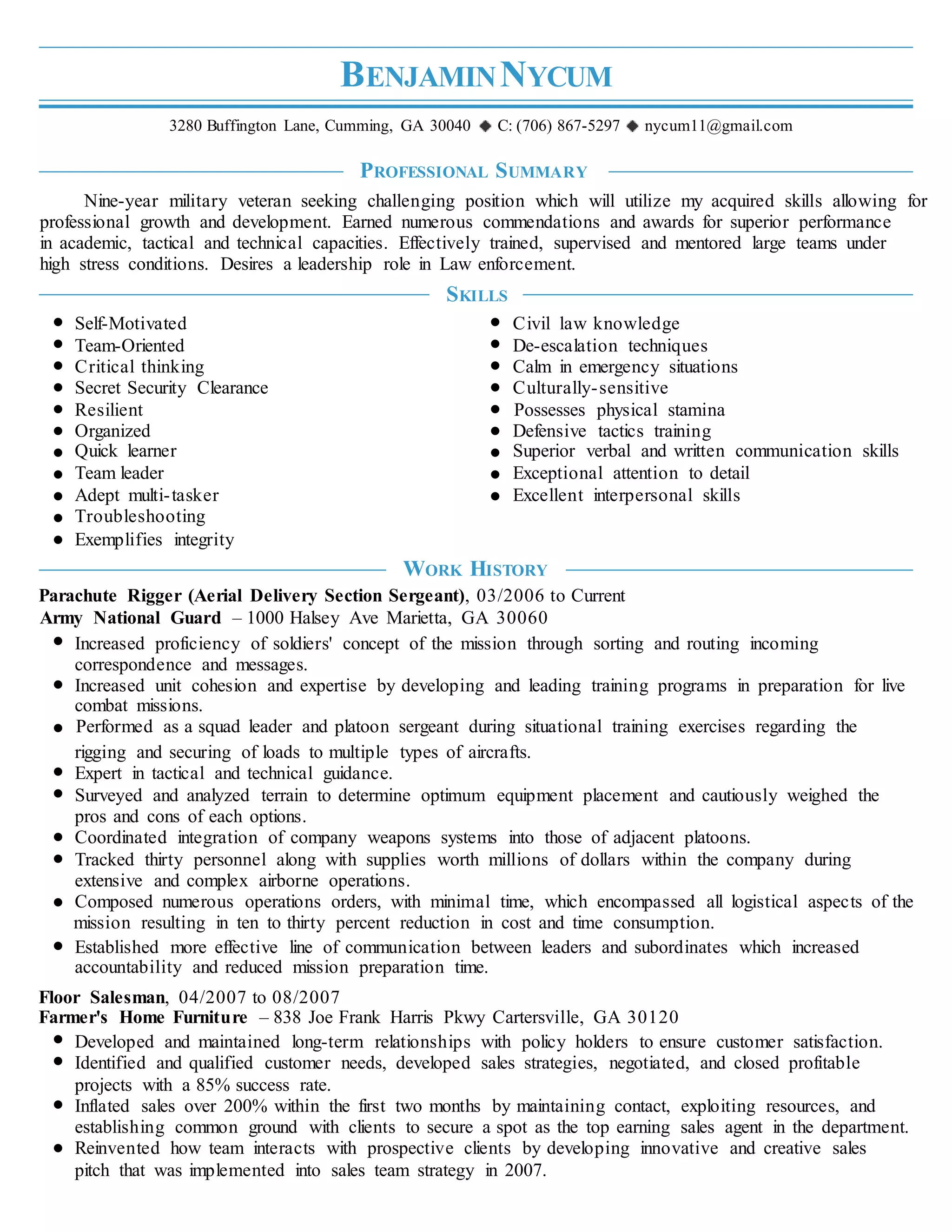 Benjamin Nycum Resume 2015 | PDF