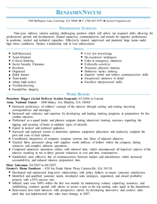 Benjamin Nycum Resume 2015 | PDF