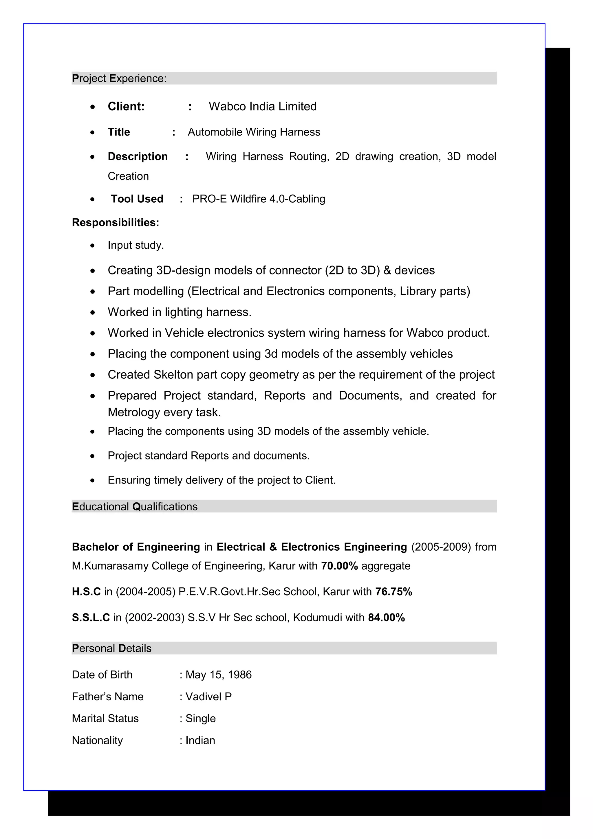 Jayaprakash Resume | DOC
