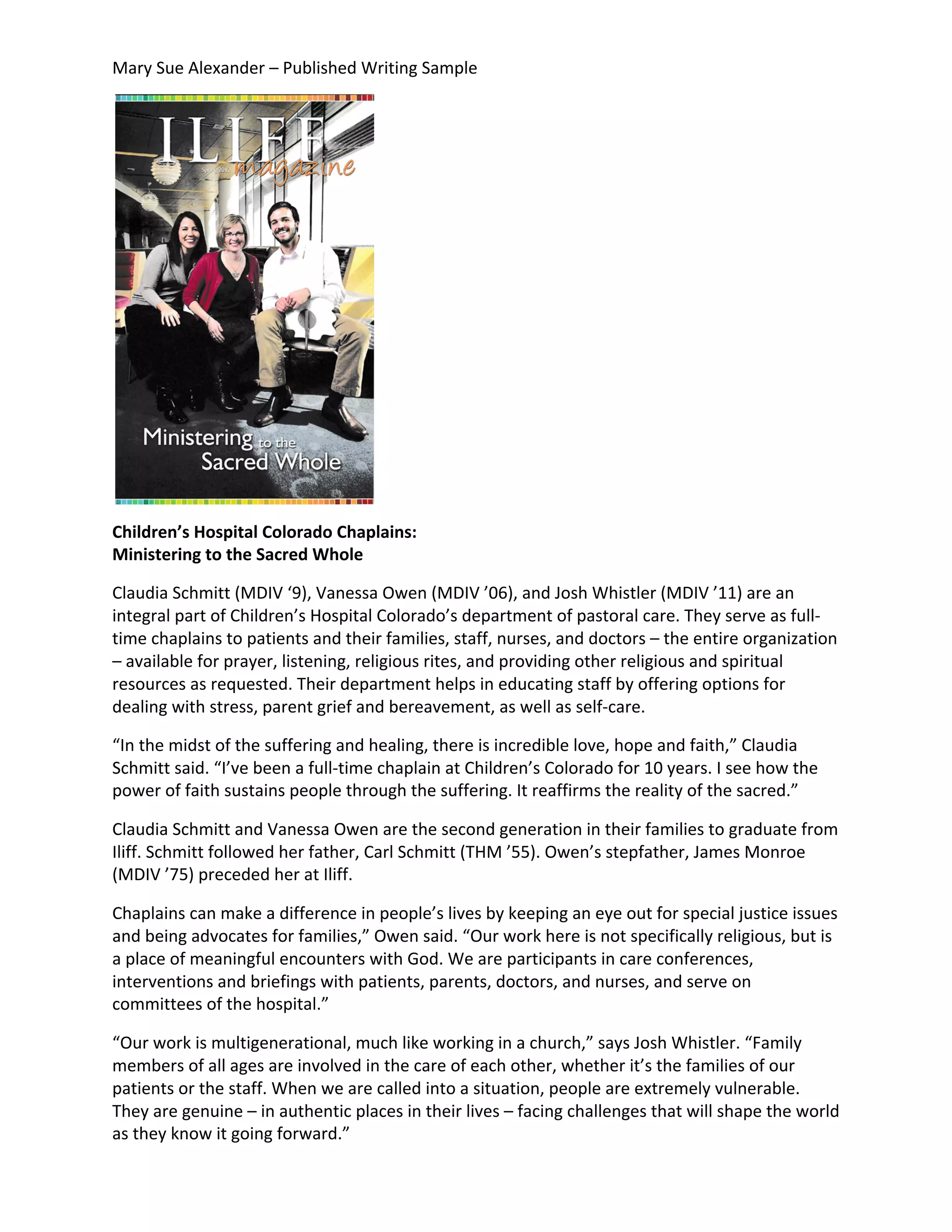 Mary Sue Alexander – Writing Sample_Child-Hosp-Chaplains | PDF