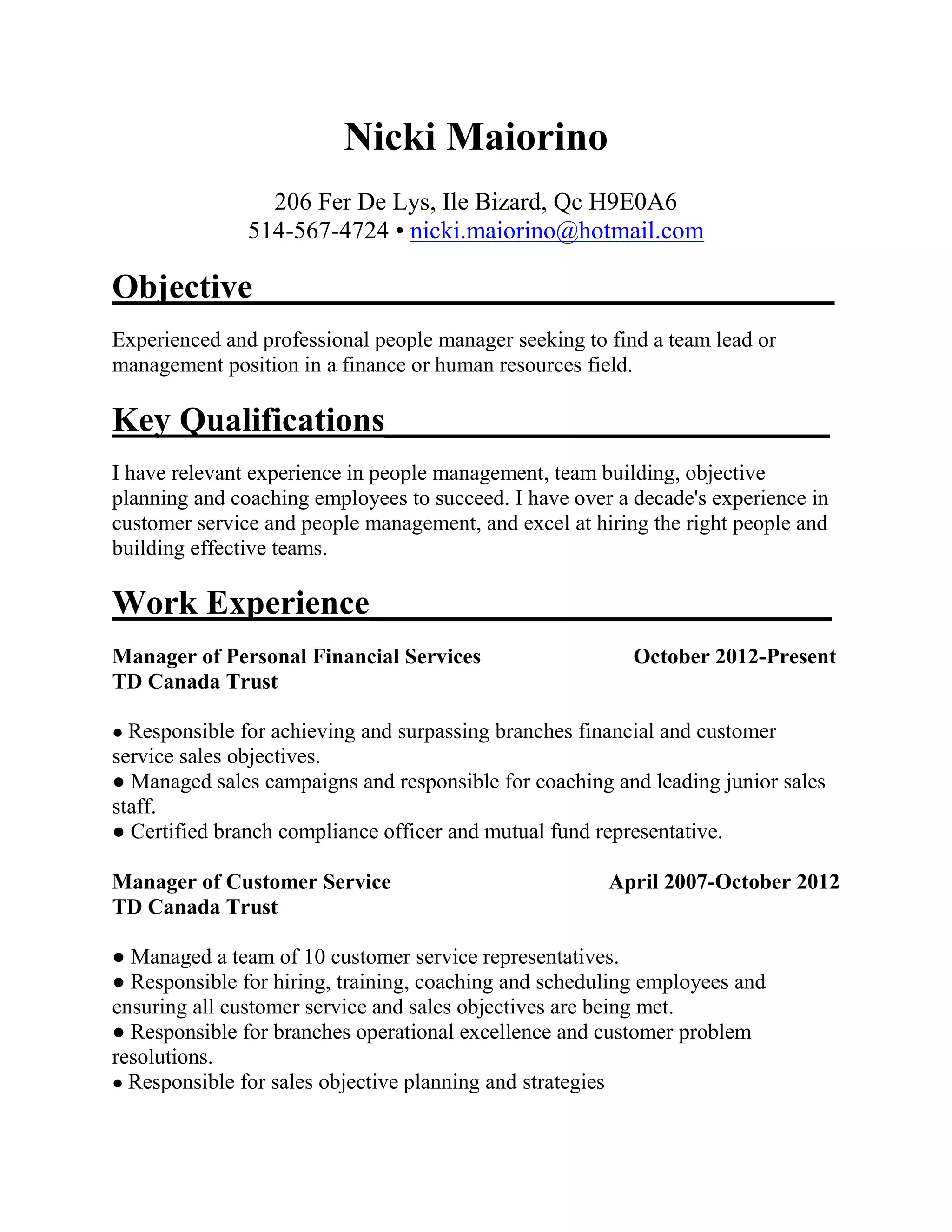 Nicki_Maiorino Resume | PDF