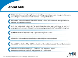 ACS Group Capabilities Presentation | PPT