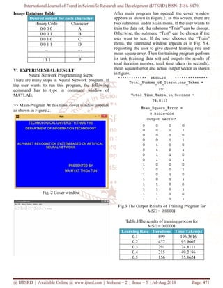 Alphabet Recognition System Based on Artifical Neural Network | PDF