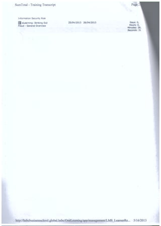 HSBC Training Transcript | PDF