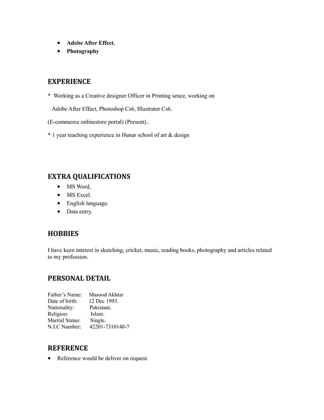 Hassan Akhtar. cv | PDF