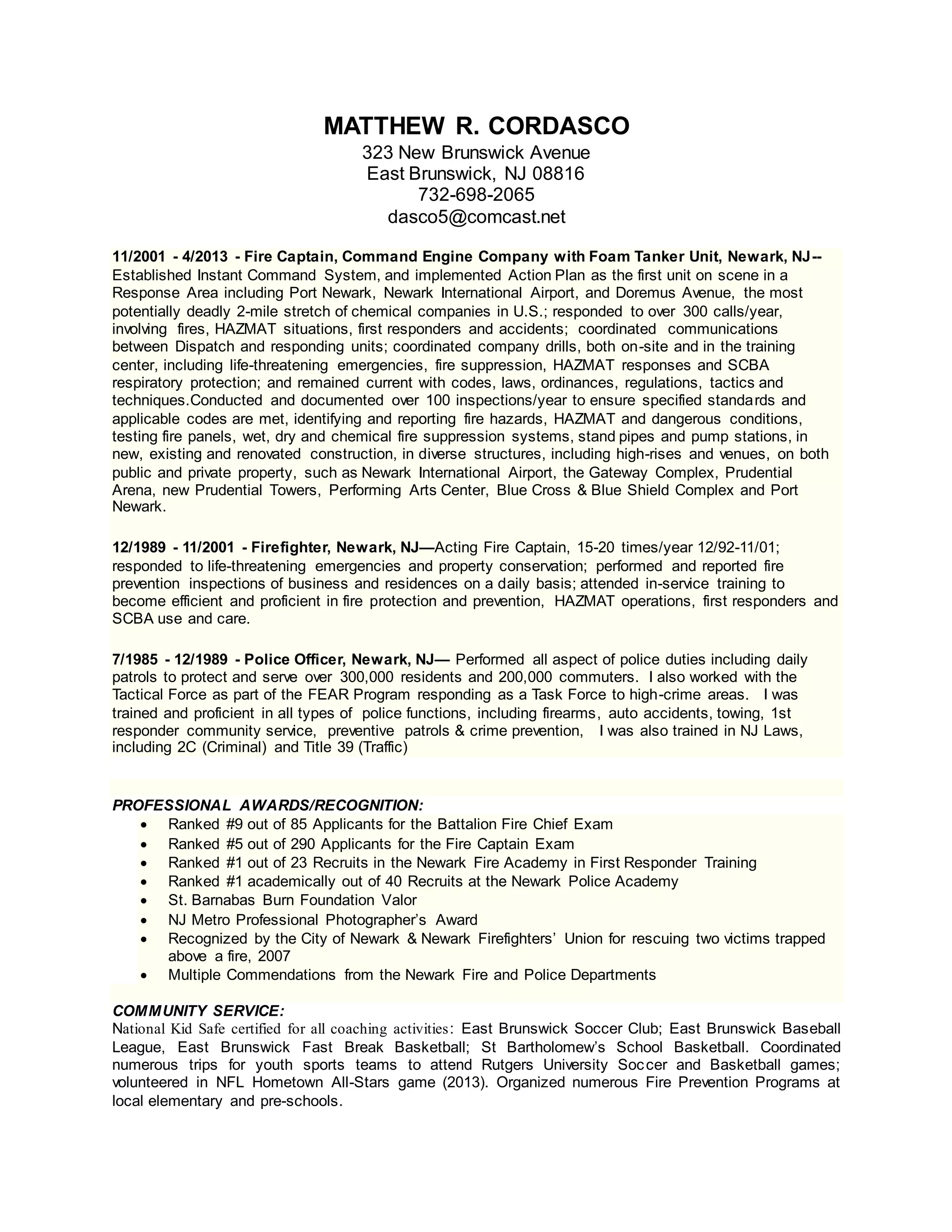 Matthew Cordasco resume | DOCX