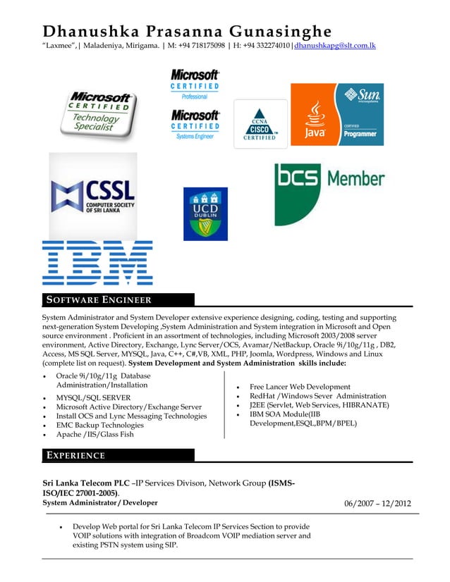 CV -Dhanushka Gunasinghe | PDF