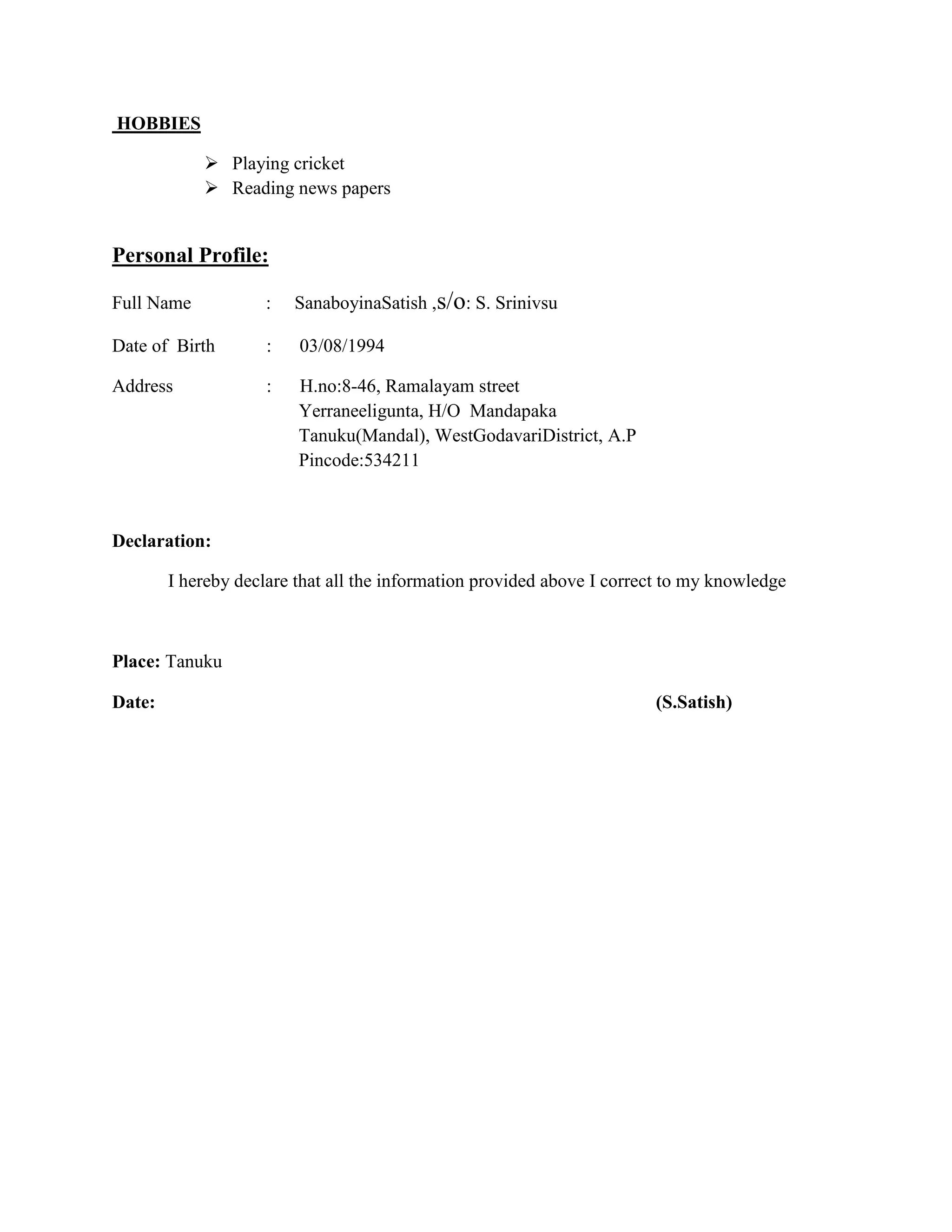 satishresumessss | PDF