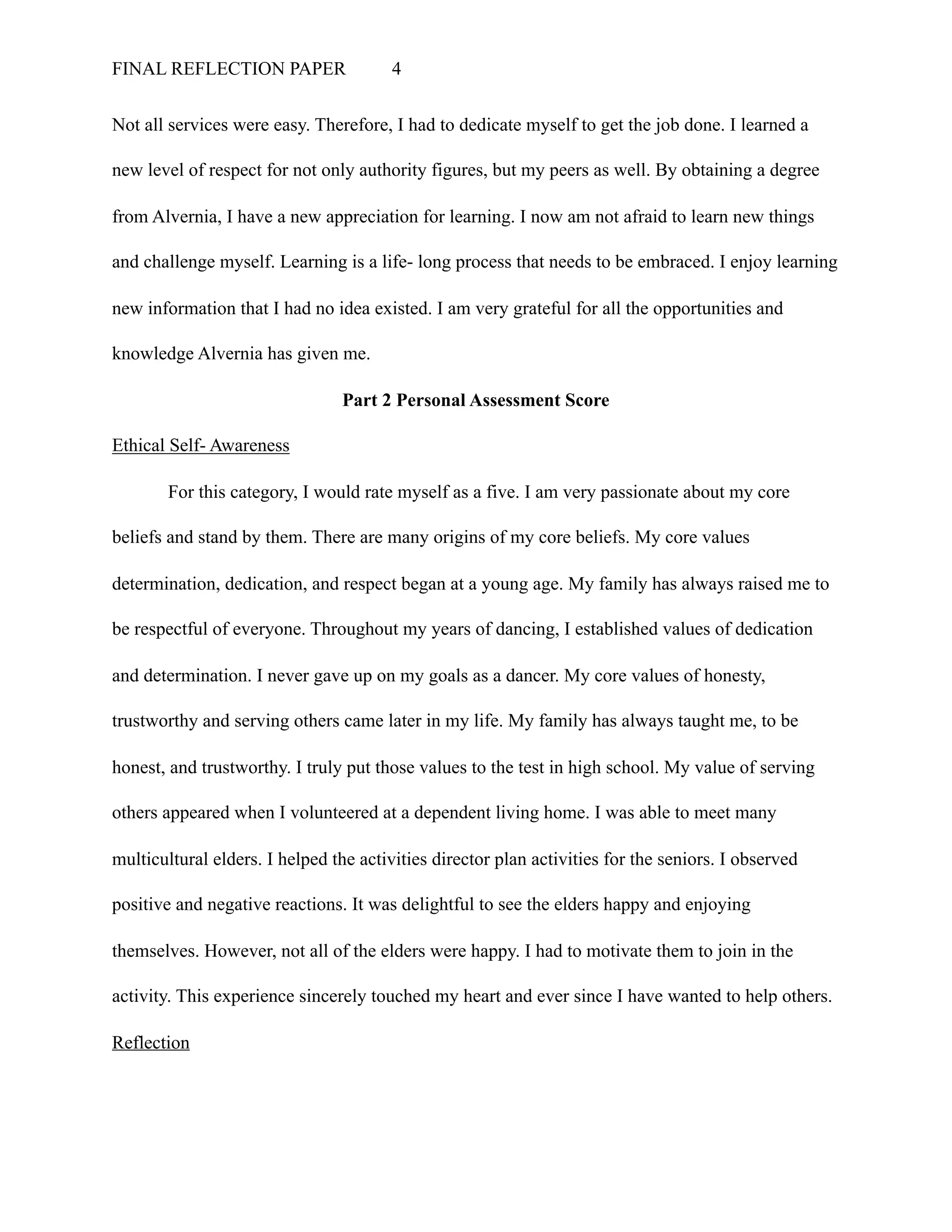 Final Reflection Paper | PDF