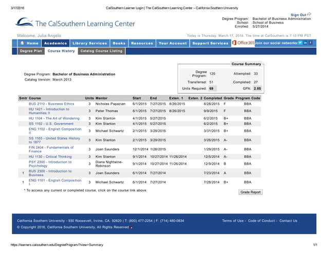CalSouthern Learner Login _ The CalSouthern Learning Center ...