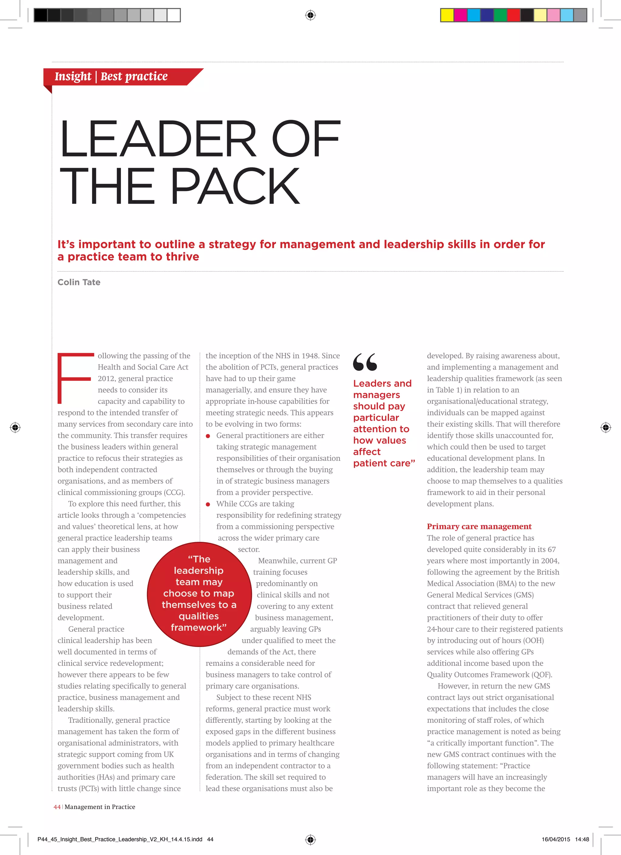 MIP 40 Colin Tate | PDF