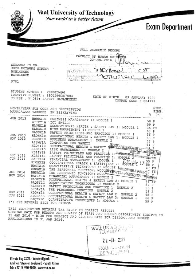 Academic Record (1) | PDF