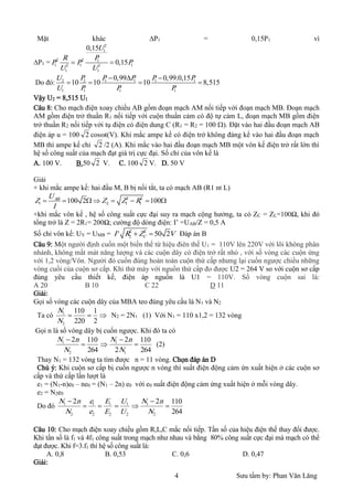 71 câu điện xoay chiều có hướng dẫn chi tiết | PDF