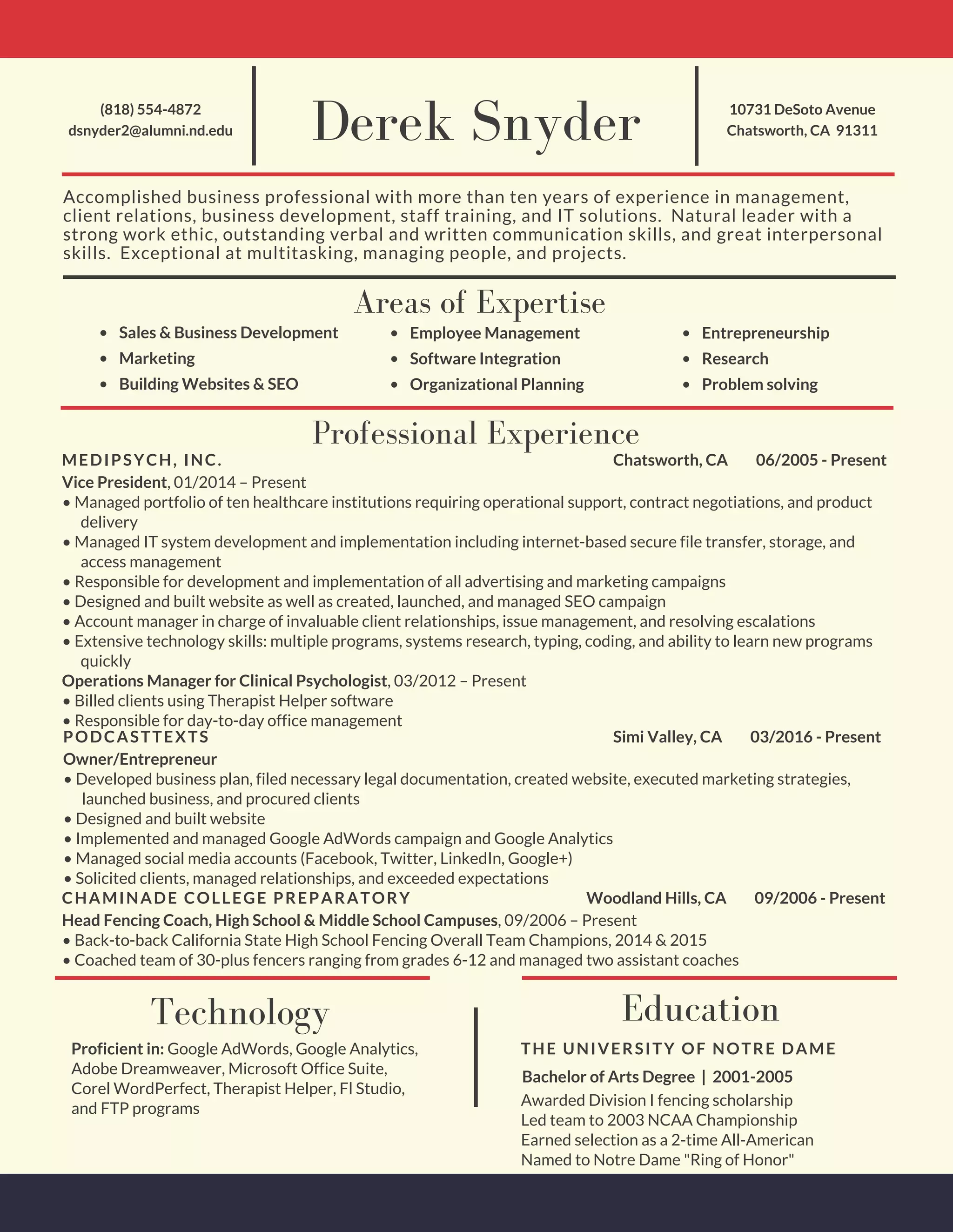 Derek Snyder resume | PDF