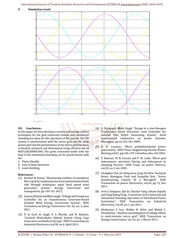 Control For Grid Connected And Intentional Islanding Of Distributed