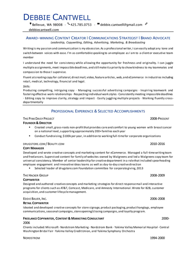 Debbie Cantwell Resume | DOCX