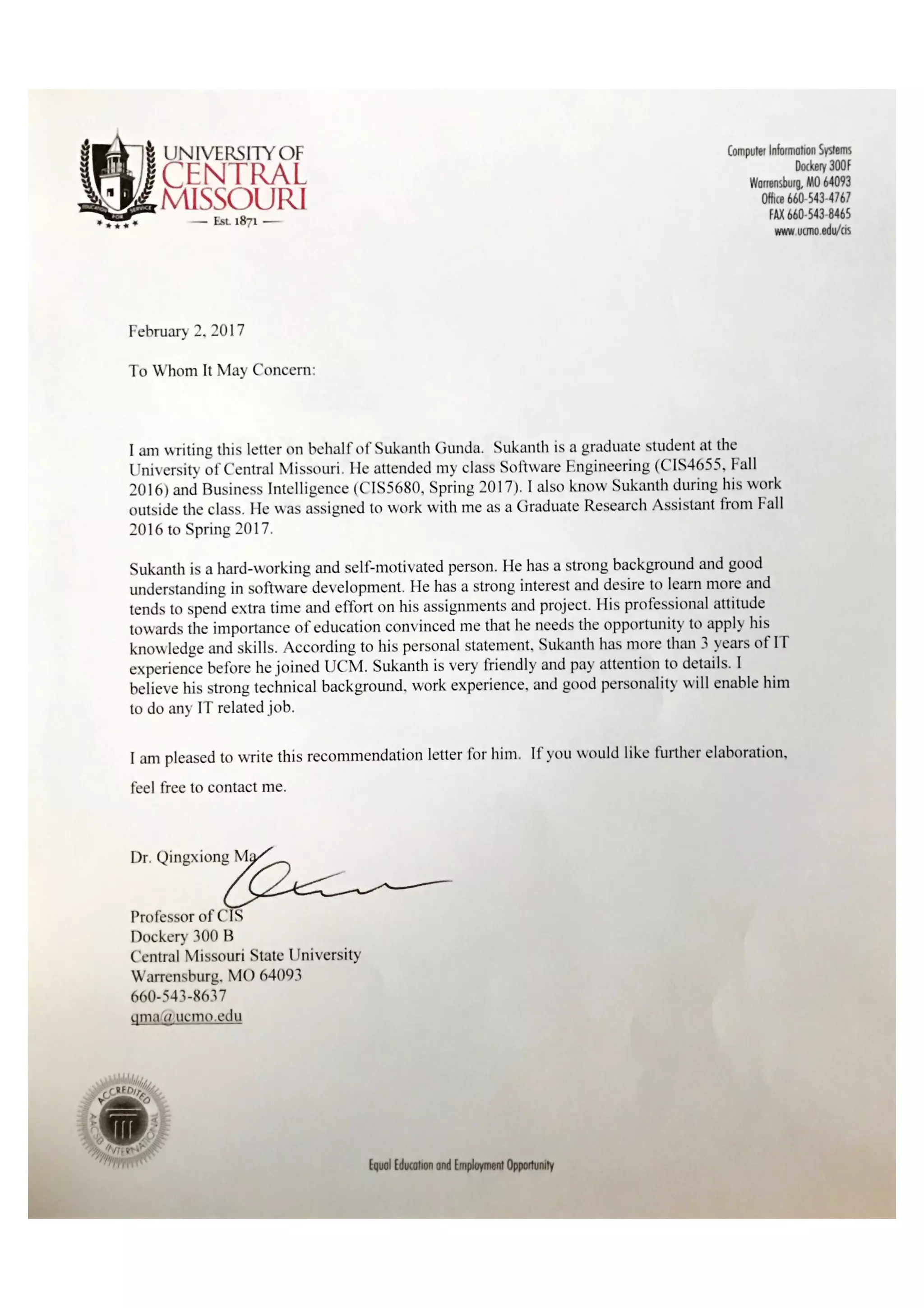 UCM_Recommendation_Letter_QingxiongMa | PDF