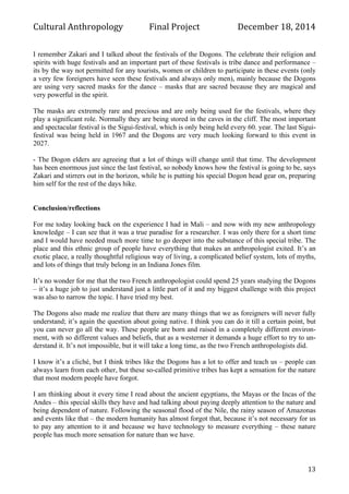 Final Project (Cultural Anthropology) | PDF