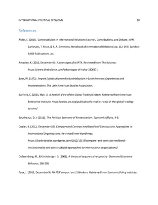 Economics and International Relations | DOCX