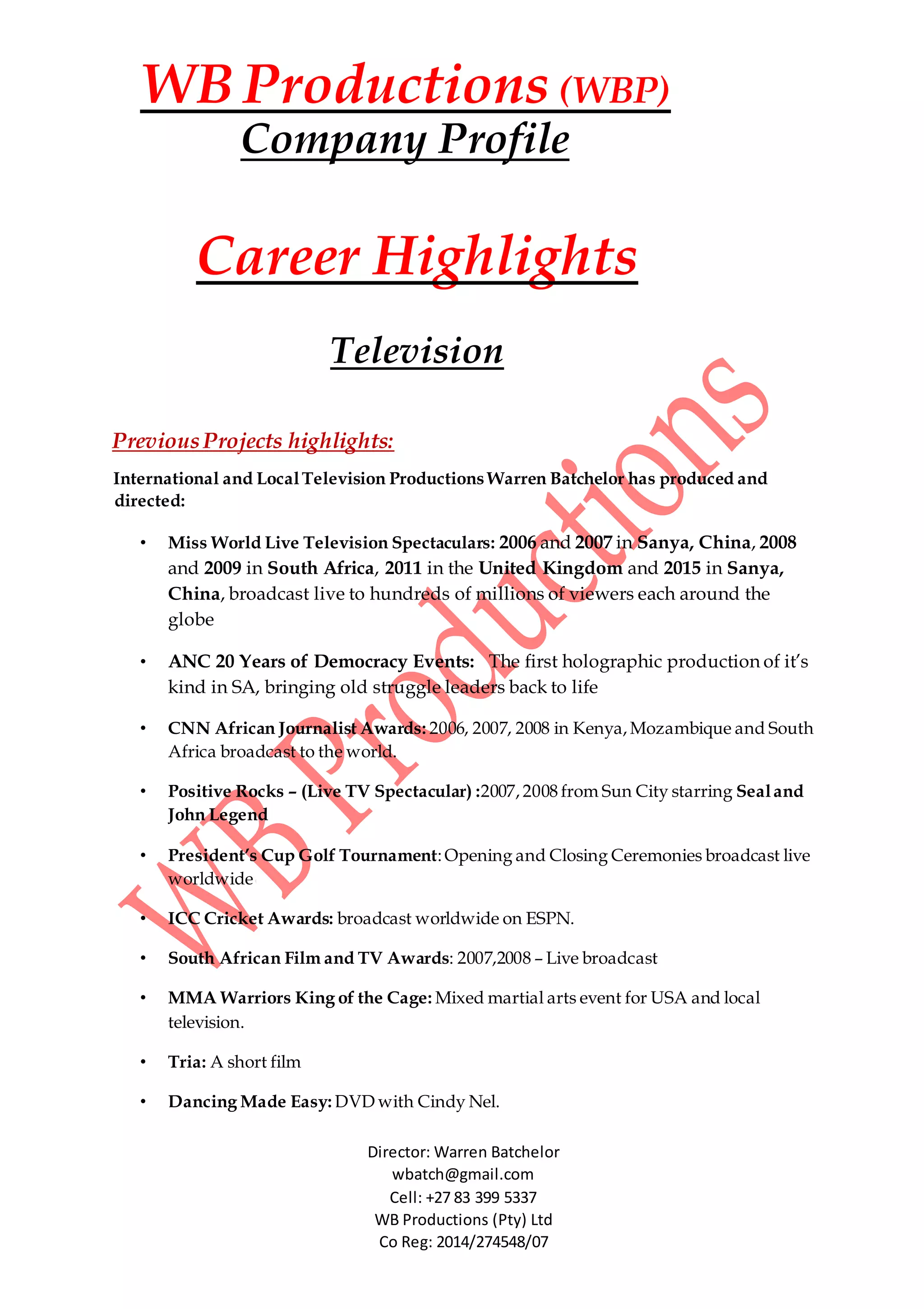 Warren Batchelor (WBP) Profile | DOCX