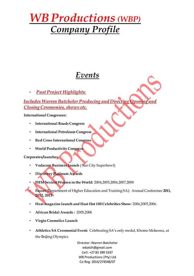 Warren Batchelor (WBP) Profile | PDF