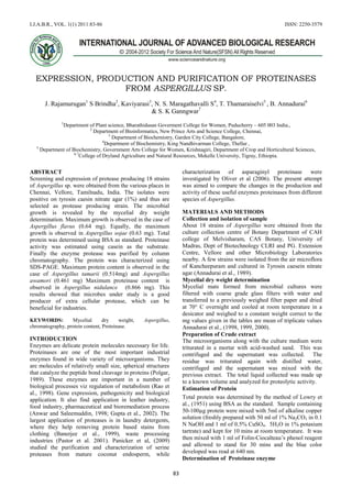33.Expression, Production and Purification of Proteinases from Aspergillus spp. | PDF ...