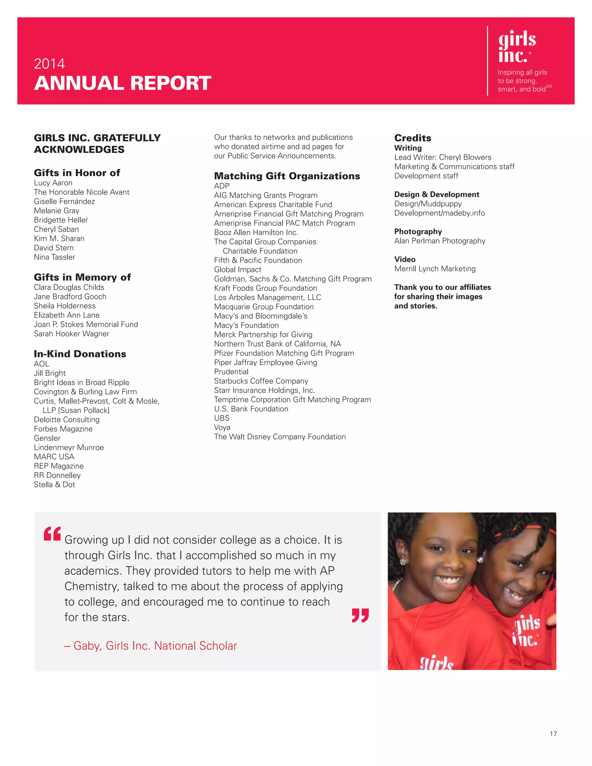 2014_GirlsInc_AnnualReport | PDF