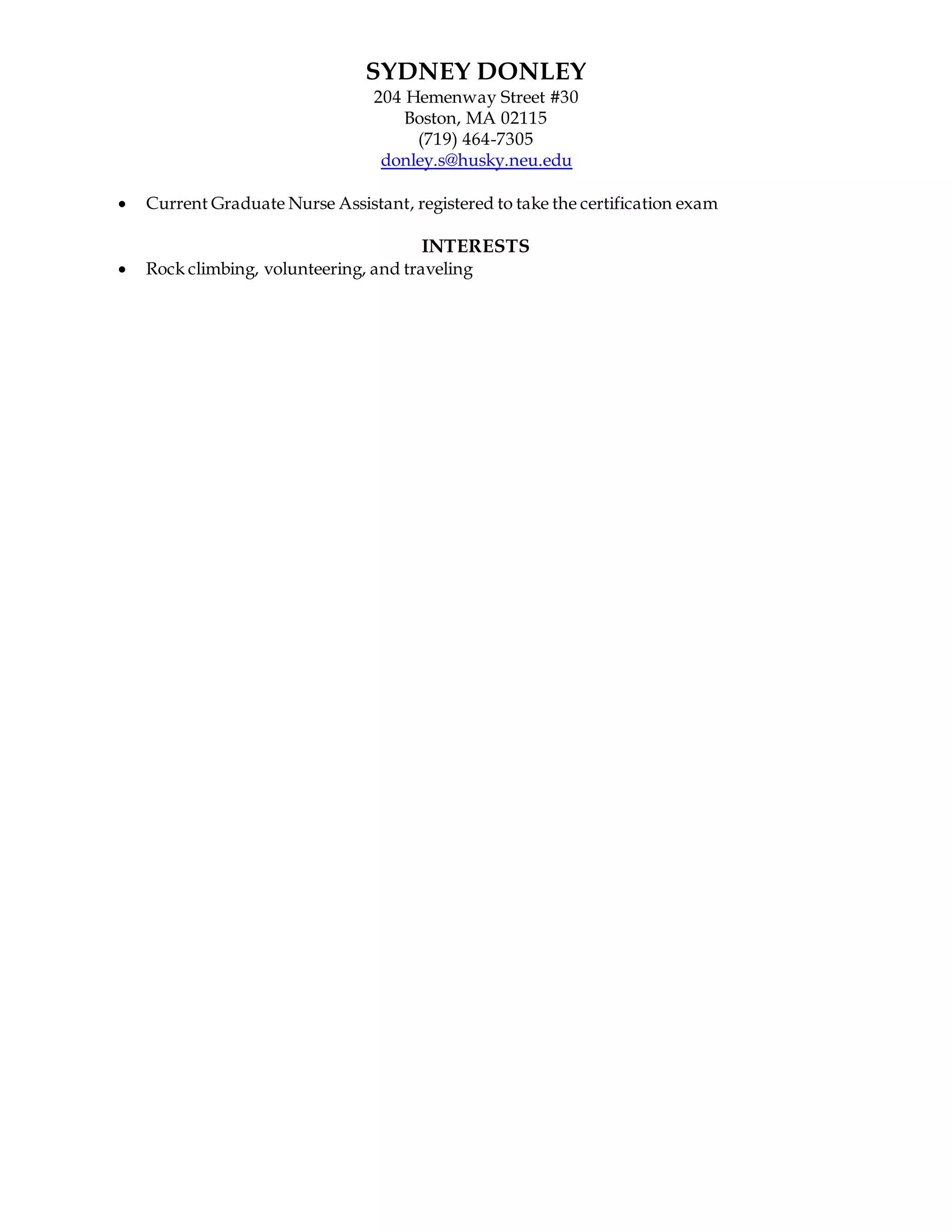 Co op Resume Clinical | DOCX | Education