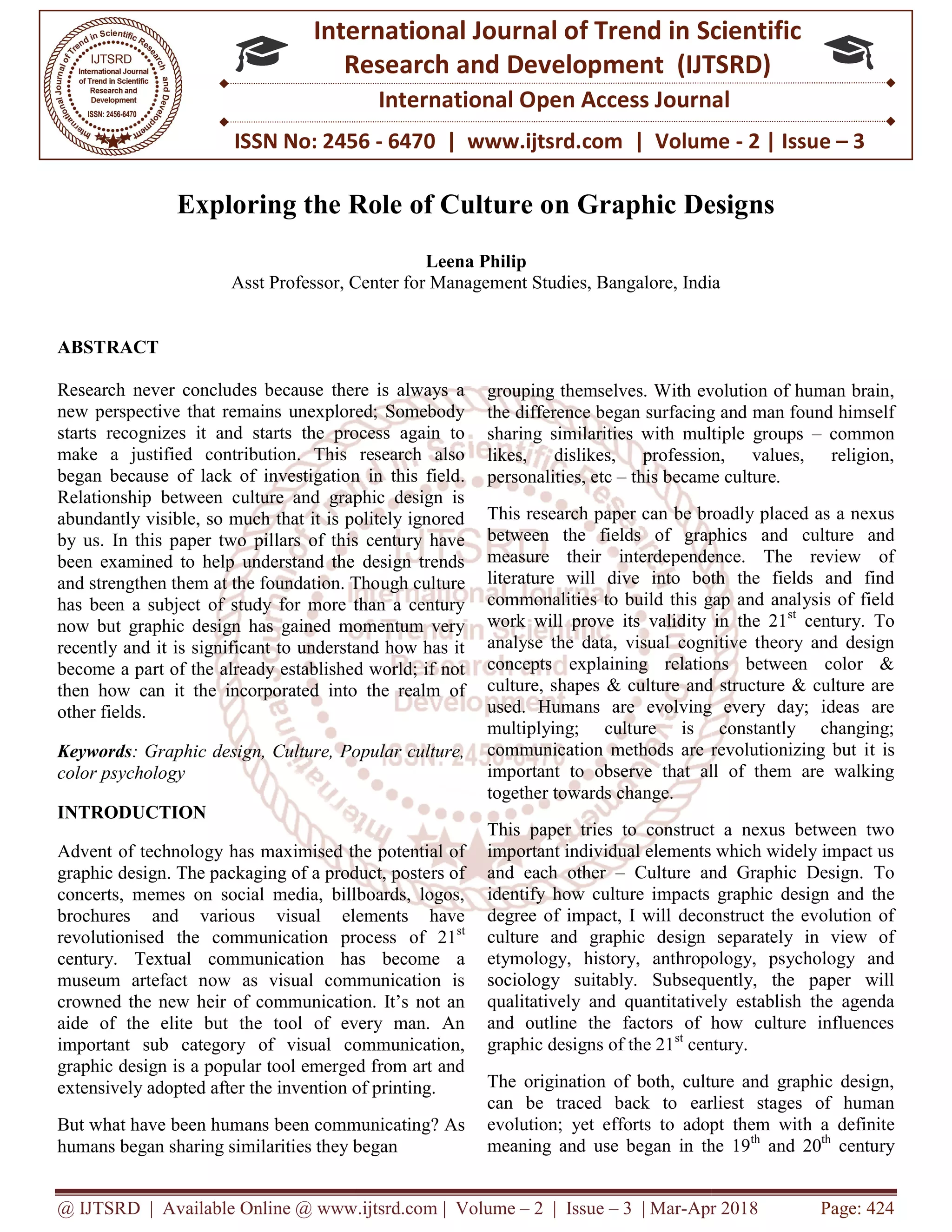 Exploring the Role of Culture on Graphic Designs | PDF