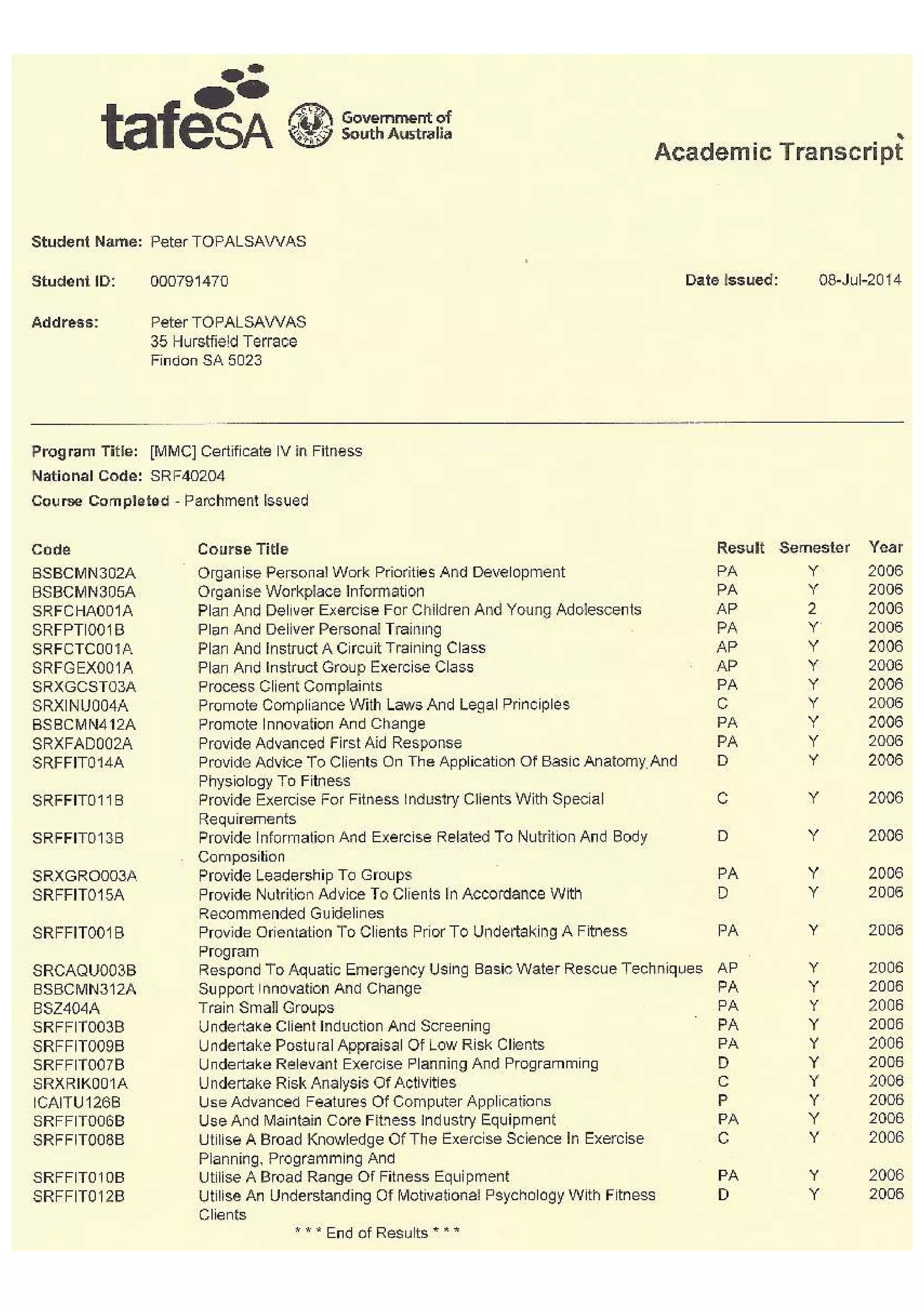 University and Tafe Transcripts | PDF