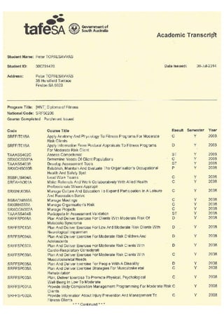 University and Tafe Transcripts | PDF