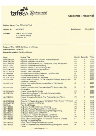 University and Tafe Transcripts | PDF
