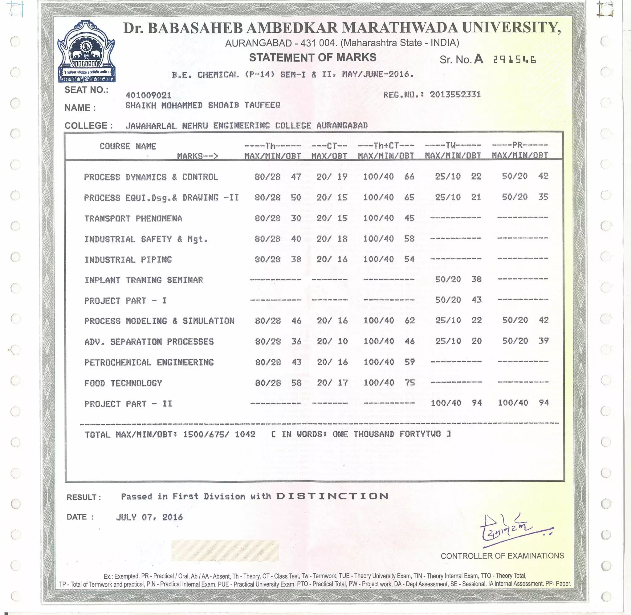 FINAL YEAR Marksheet | PPT